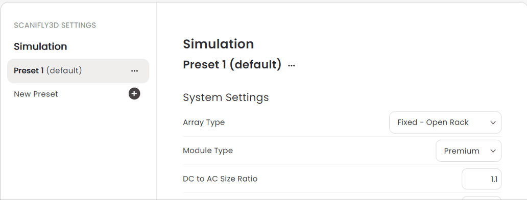 Simulation Settings